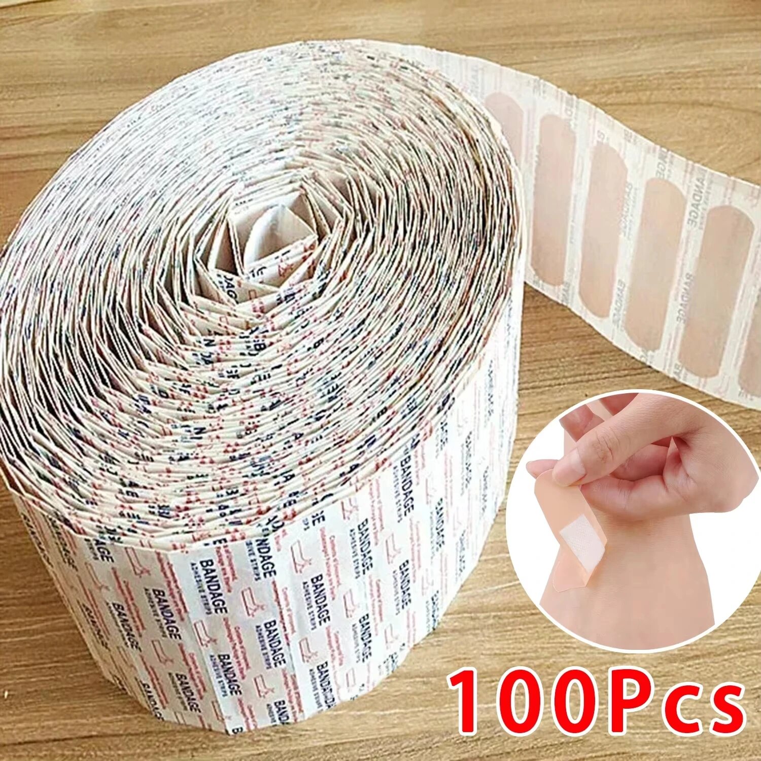 Пластыри марлевые водонепроницаемые 100pcs