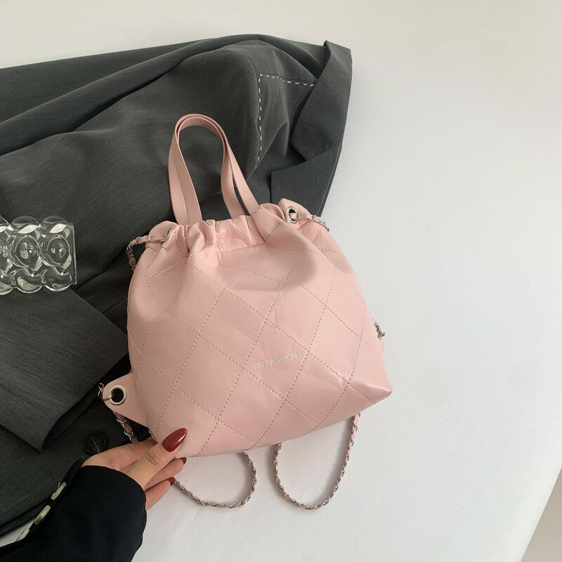 Двухфункциональная сумка через плечо корейский стиль бренд не указан мягкий материал розовый
