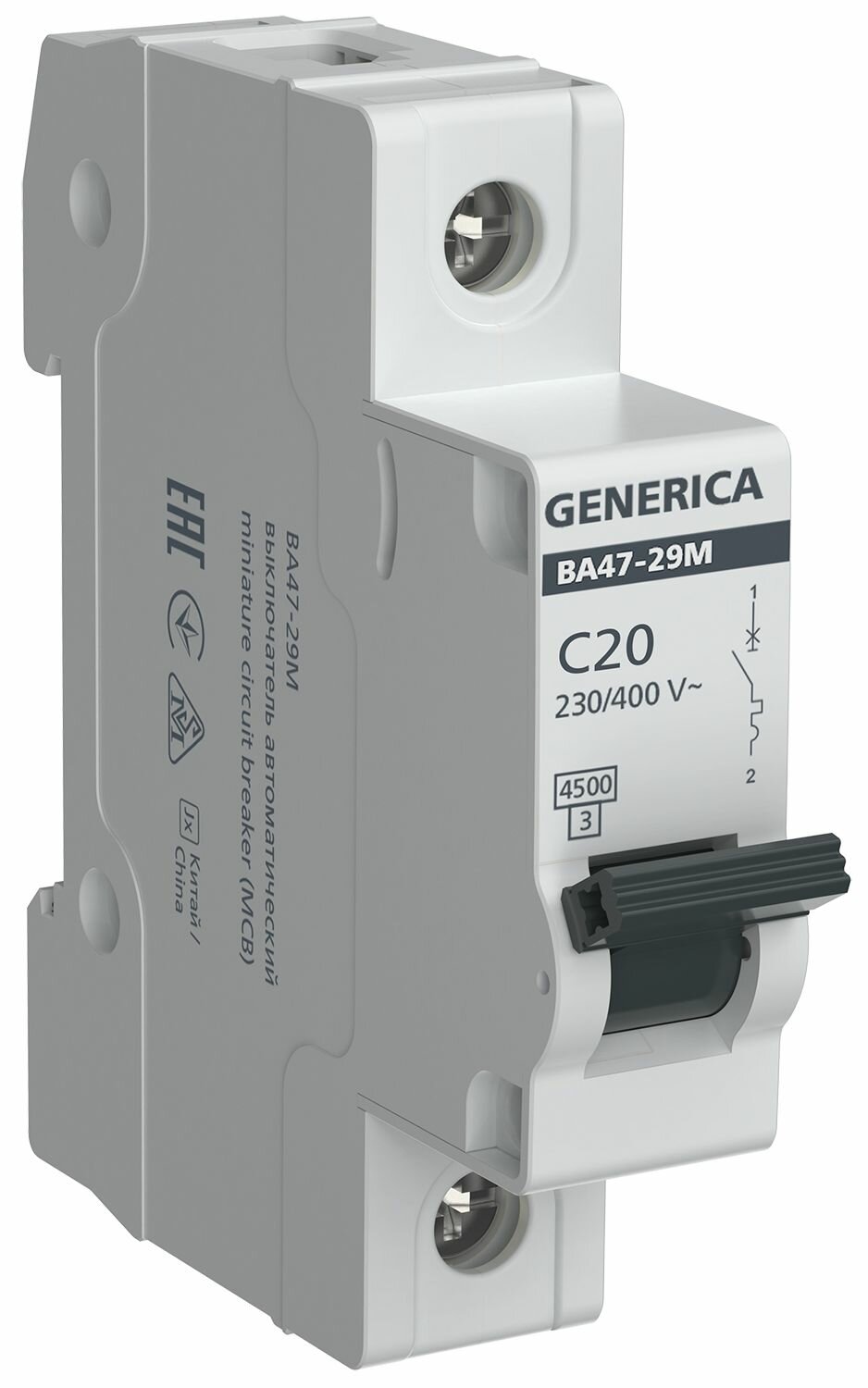 Выключатель автоматический IEK ВА47-29М 1P 20А 4,5кА C Generica
