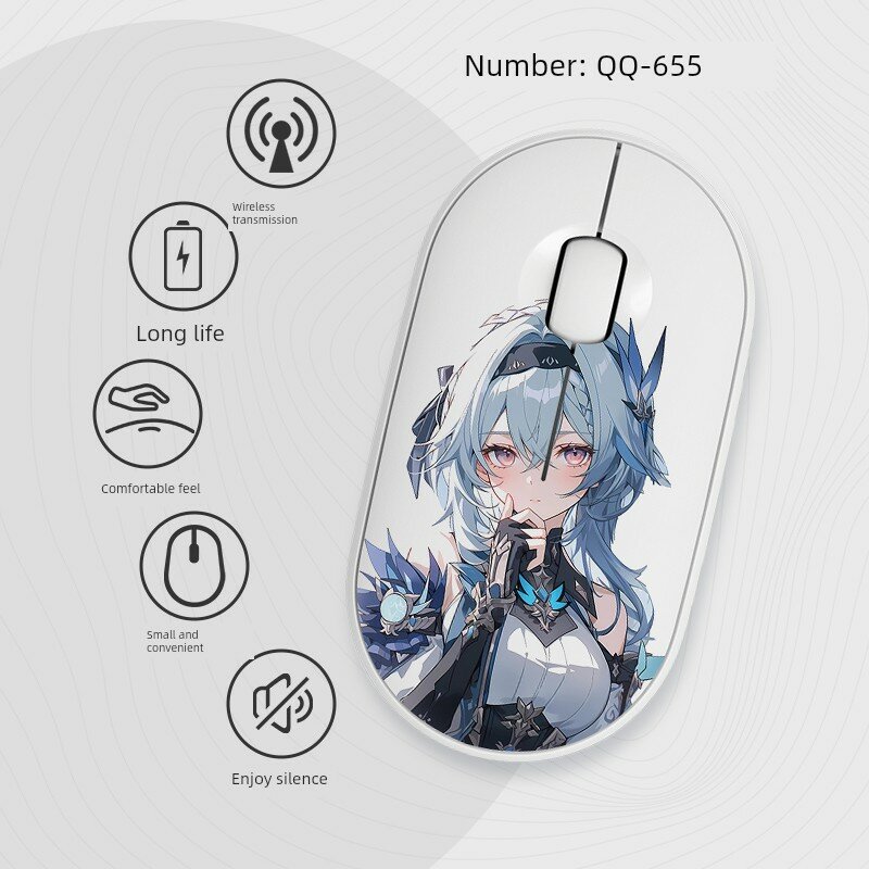 Беспроводная мышь Genshin Impact, Bluetooth, бесшумная, с зарядкой, для ноутбука, настольного компьютера, офиса, игр,