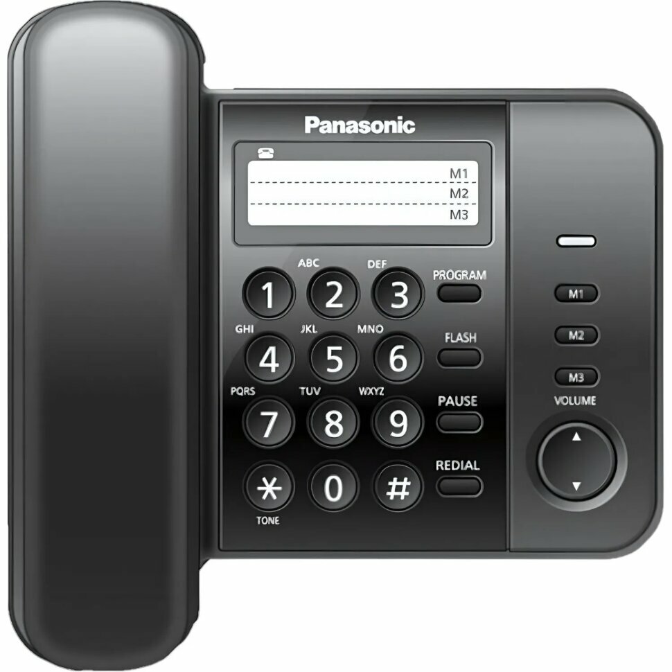 Телефон проводной Panasonic KX-TS2352RUB чер(KX-TS2352RUB), 1190095