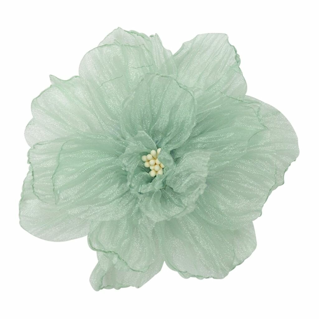 Органза-Цветок с горящим краем, ткань цветочным принтом, ручной работы, 3D аксессуар для волос сделай сам , украшение одежды, женское