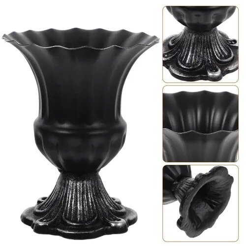 Винтажный Металлический Вазон Для Цветов С Устойчивым Основанием 15.50X12.50X10.00Cm