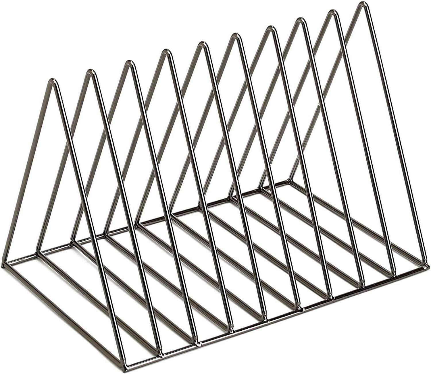 Металлическая подставка для хранения виниловых пластинок и журналов треугольная стойка на 60 записей