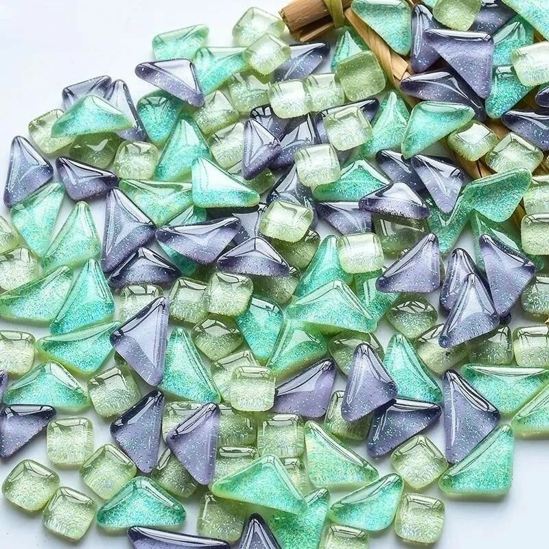 Блестящая стеклянная мозаика, плитка для творчества, стеклянная крошка, 0,2 кг/100 шт