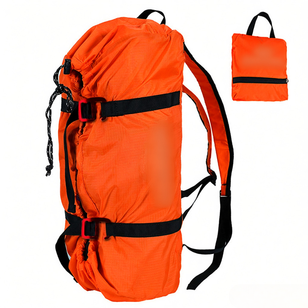 Сумка для альпинистской верёвки наружного использования, складная, водонепроницаемая, для хранения альпинистского оборудования, для кэмпинга и альпинизма, материал: оксфорд, цвета: чёрный/красный/оранжевый (выбор), размер: 48*24*24 см, вес: 360 г,