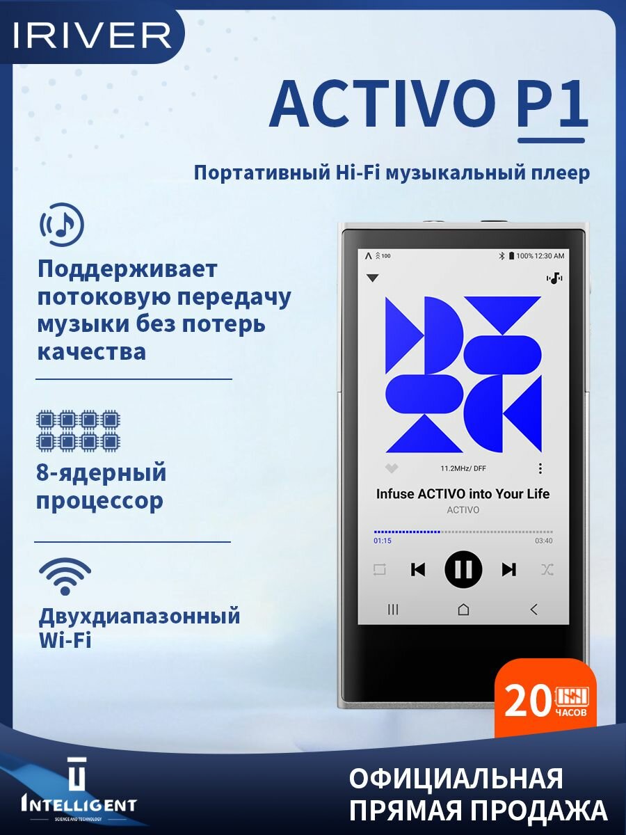 ACTIVO P1 64 ГБ Портативный Hi-Fi-плеер с открытой задней панелью Плеер MP3 без потерь качества