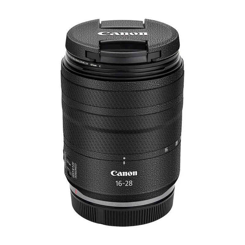 JJC Карбоновая пленка для защиты объектива Canon RF 16-28mm f/2.8 IS STM - Черная кожаная текстура