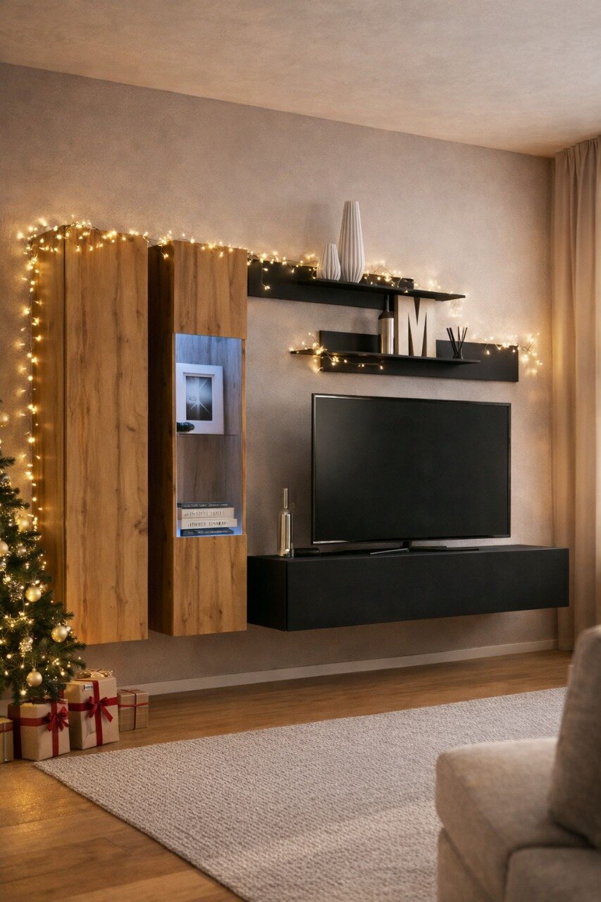 Гостиная №7 Поинт черный/дуб вотан