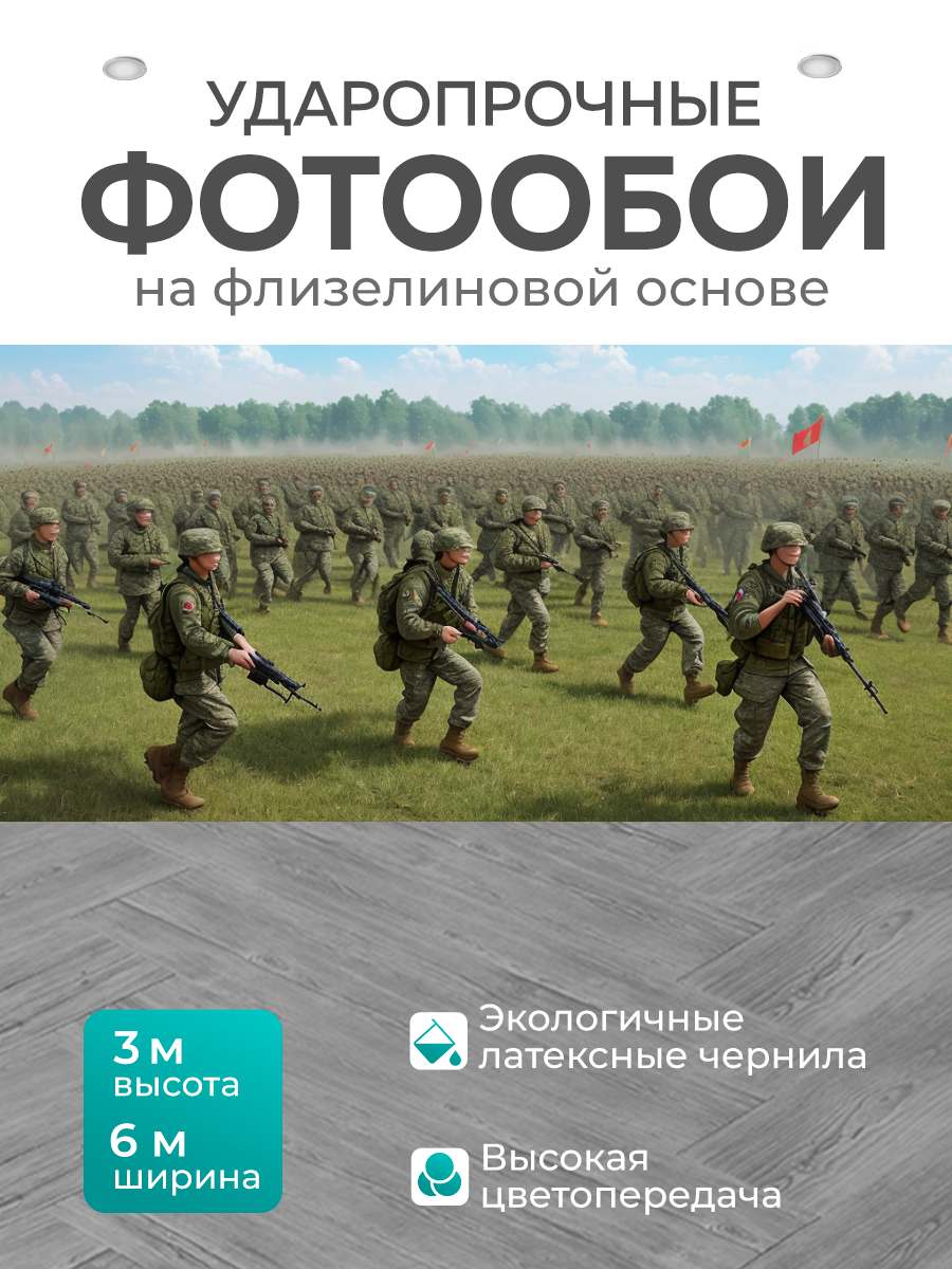 Фотообои моющиеся ударопрочные "С днем вдв" 600x300 см. флизелиновые на стену