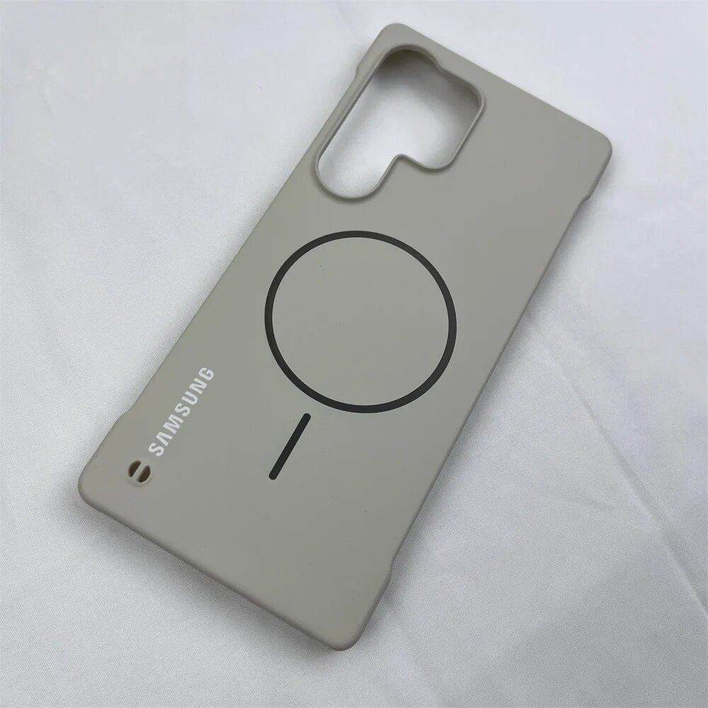 Samsung S25Ultra S25edge Тонкий безрамный магнитный чехол для телефона Серый, White, For S23 Ultra