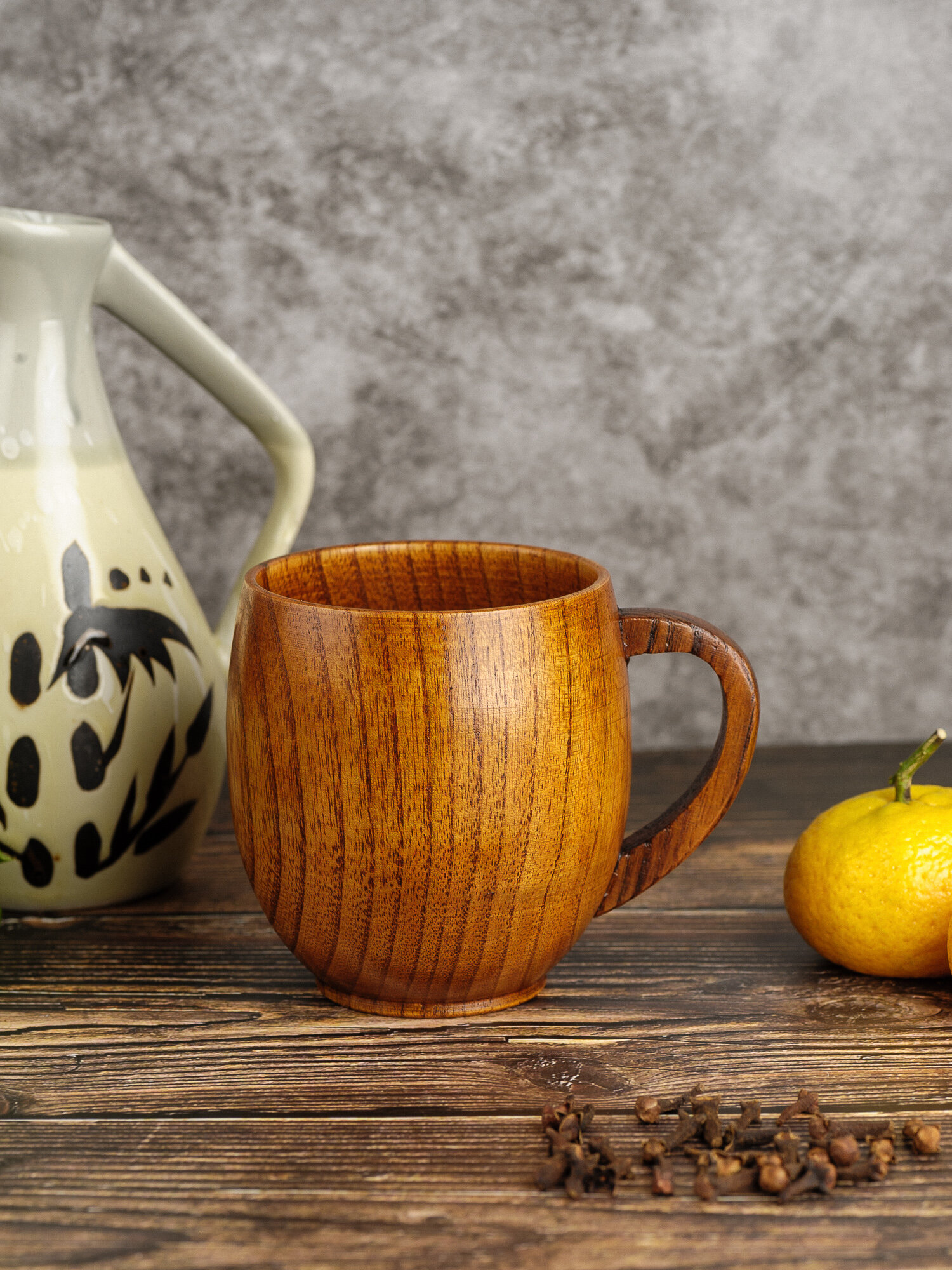 Кружка-чашка Mirus Group, деревянная, 250мл, с ручкой, для горячих и холодных напитков