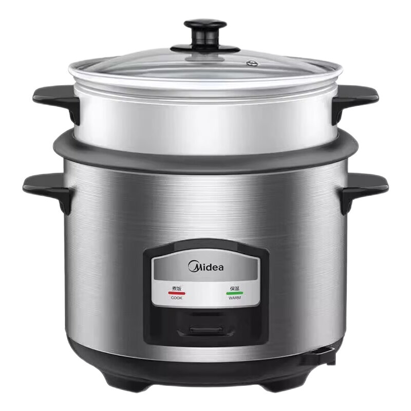 Рисоварка Midea 13422974, серебристая, 5.5 л, автоматическое приготовление, компактный дизайн, легкая очистка