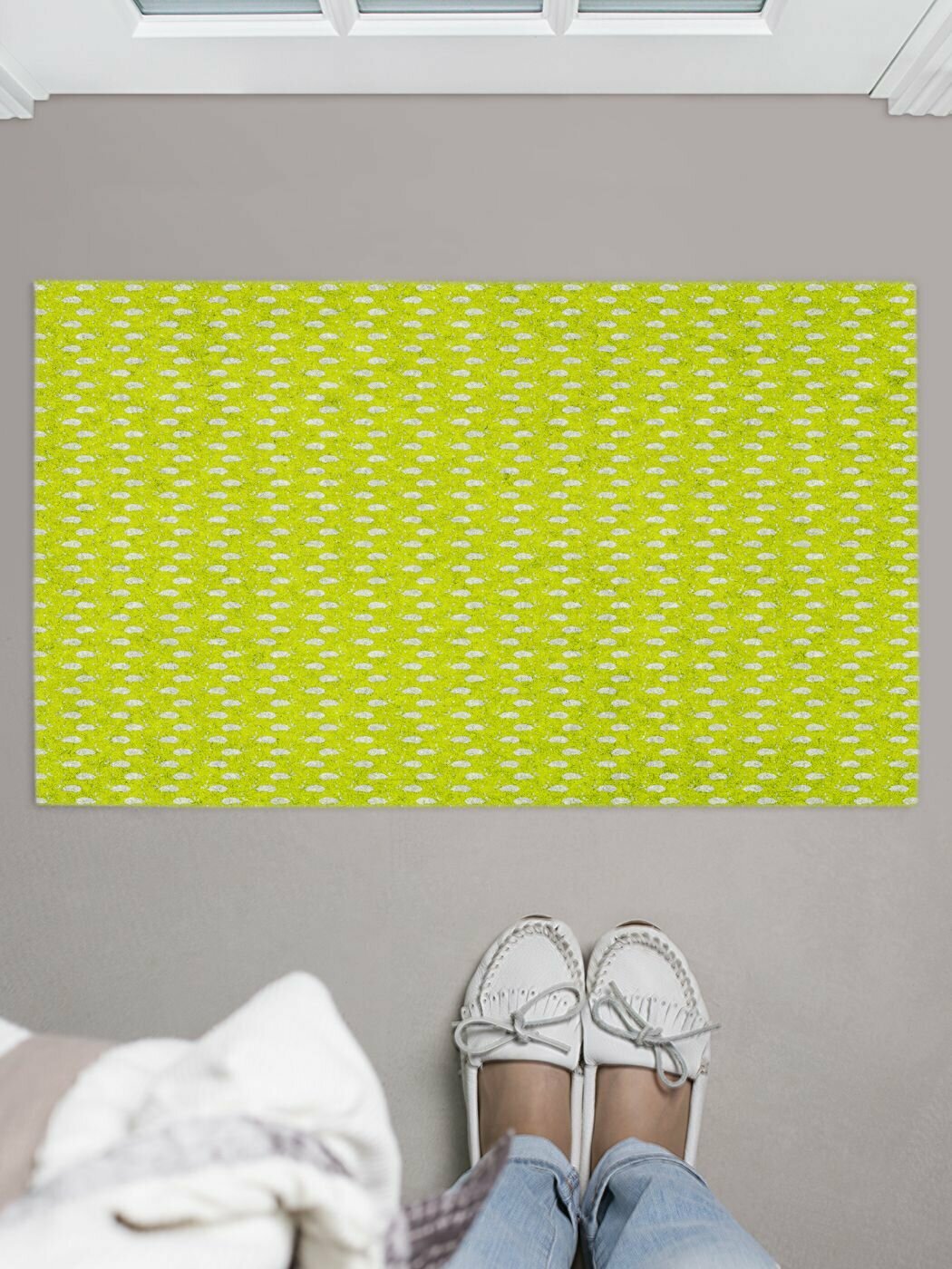 Коврик придверный в прихожую с принтом "Милые каракули" 45x75 см , JoyArty