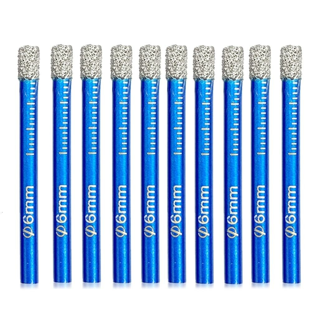Буровые коронки с алмазным напылением, 10 шт, 6 мм