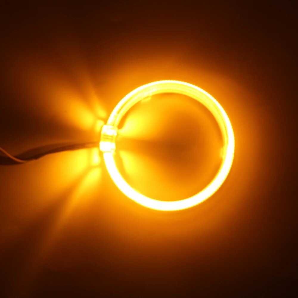 Приложение RGB 85MM 80MM 95MM 120MM 131MM146MM Направляющее кольцо Angel Eye Halo для мотоциклов от 3 до 4,7 дюйма, автомобильных фар, ксеноновый проектор HID 110MM 4.33inch, Amber-Single Color