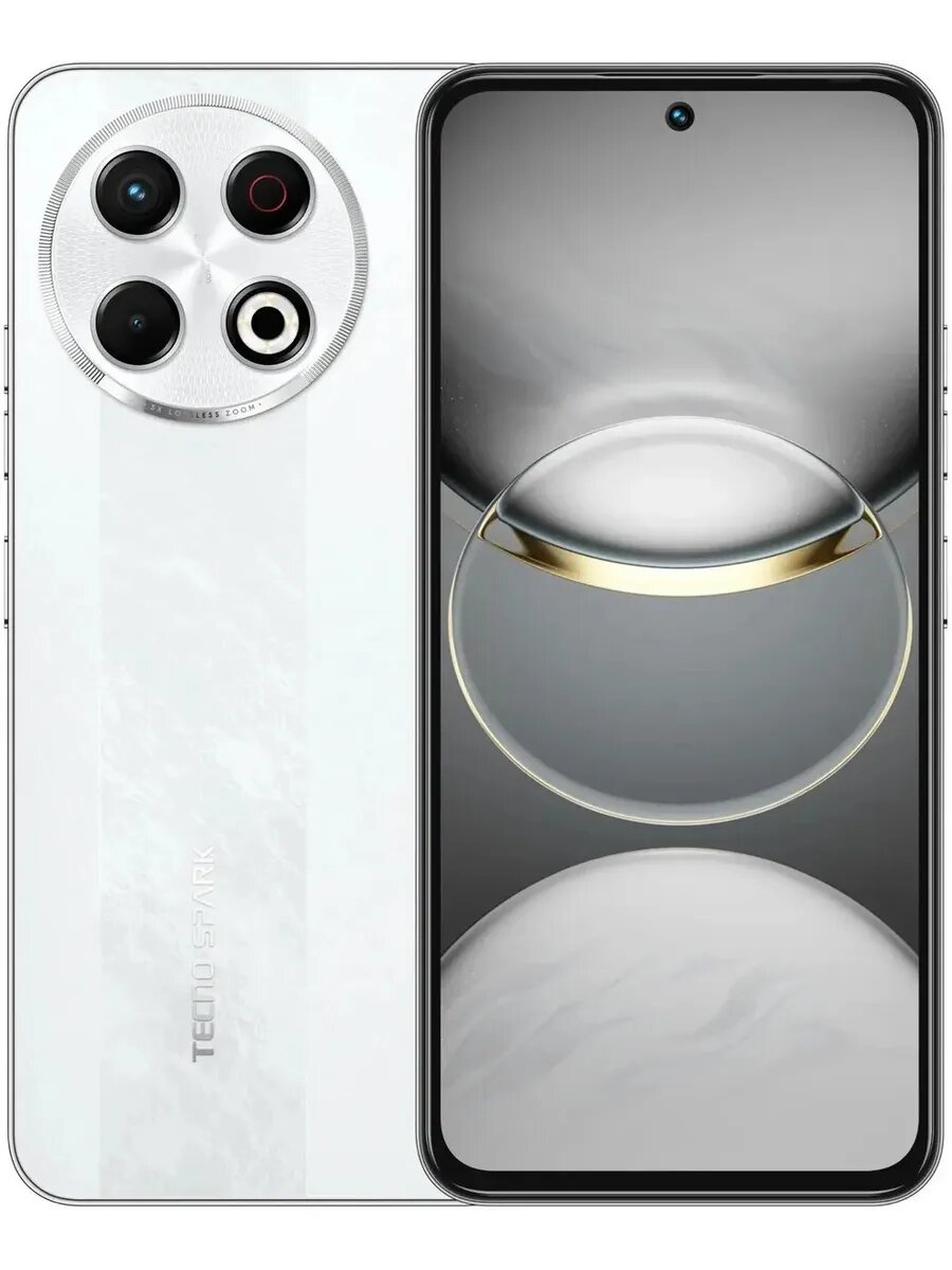 Смартфон Tecno Spark 30 Pro 8 ГБ/128 ГБ Белый Ростест, NFC, экран 6.78" AMOLED, камера 108 Мп — фото 1