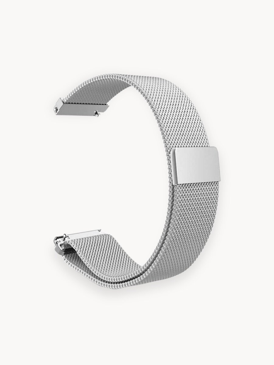 Универсальный металлический ремешок миланская петля 22 мм для часов Samsung Xiaomi Huawei Garmin серебро