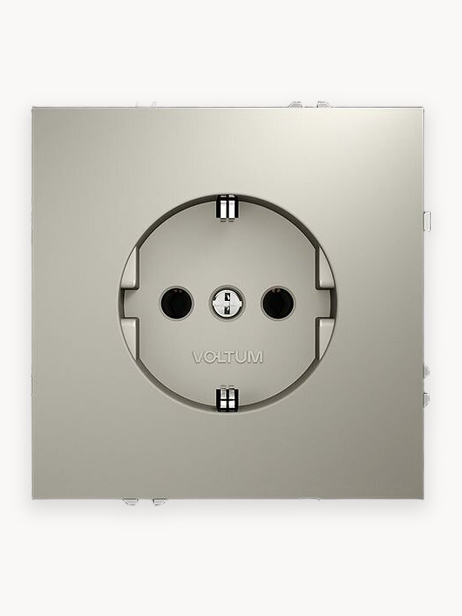 Розетка встраиваемая с заземлением VOLTUM S70 16А цвет кашемир VLS040103