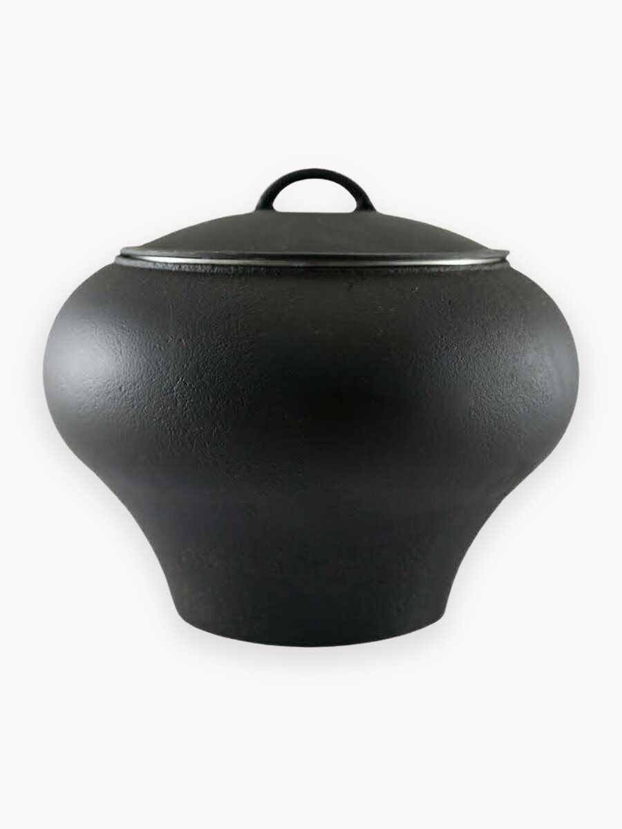 Горшок чугунный блмз 6 литров, с алюминиевой крышкой, для приготовления в печи, духовке