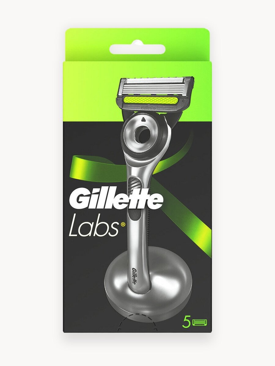 Мужская бритва Gillette Labs с 5 кассетами и подставкой для бритвы