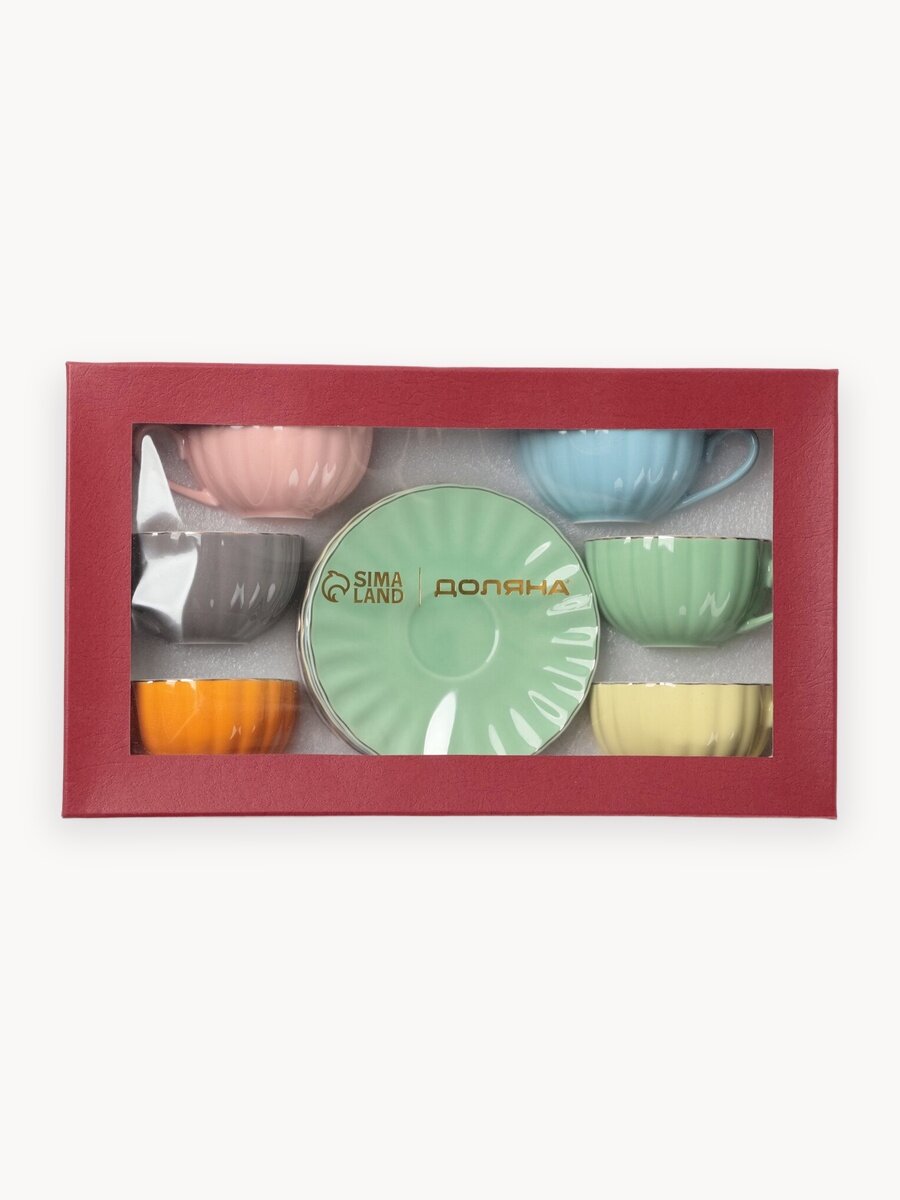 Сервиз чайный 12 предметов, в подарочной упаковке, цвет в ассортименте