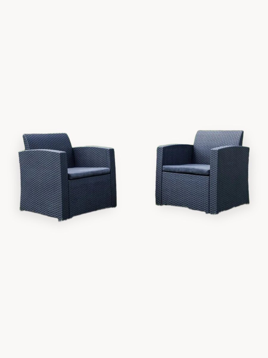 Комплект садовых кресел Royal Family LANA (2 шт.) из пластика, графит