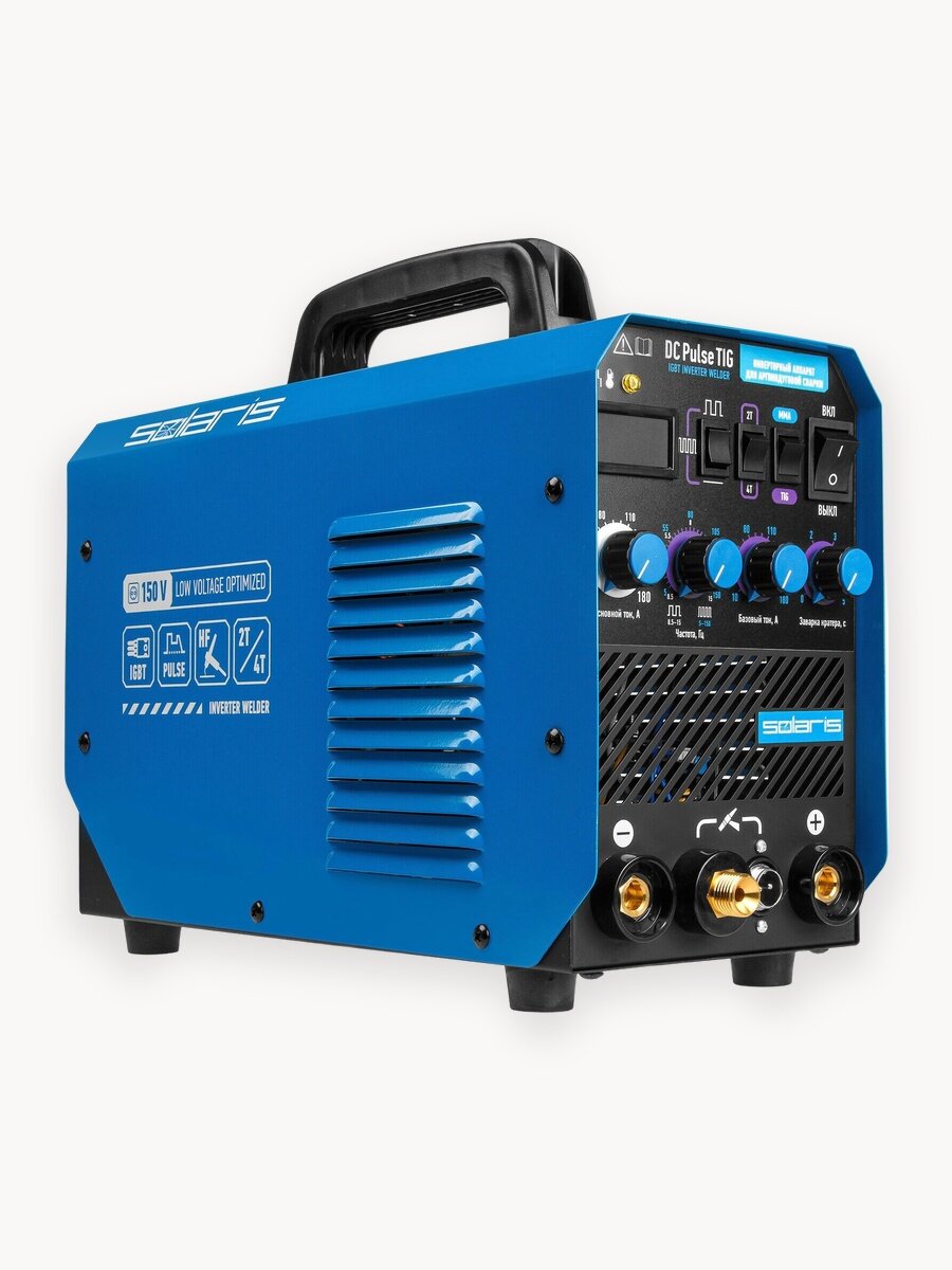 Инверторный аппарат аргонодуговой сварки SOLARIS TIG-200P (DC TIG; HF; Pulse; MMA)