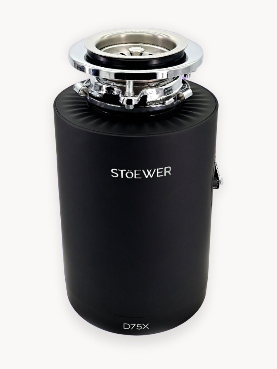Измельчитель бытовых отходов под мойку STOEWER штоер D75X, мощный асинхронный мотор - 750 Вт