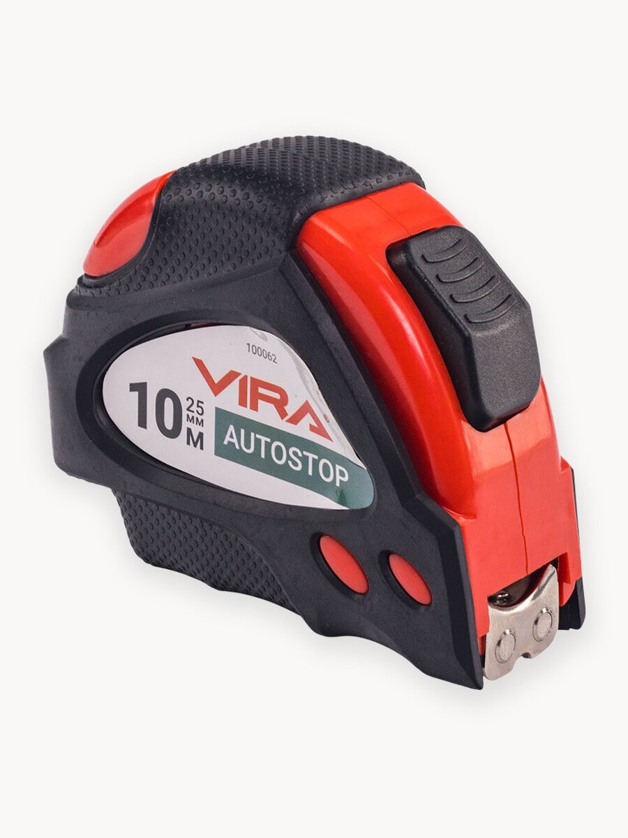 Рулетка 10м х 25 мм с автостопом и магнитным зацепом VIRA