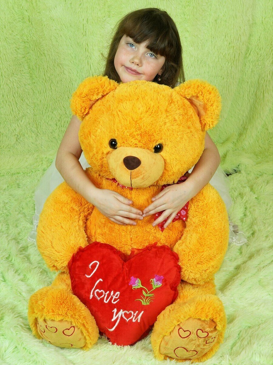 Мягка игрушка акимбо КИТ Мишка с сердце акимбо КИТ акимбо КИТм 90 см.