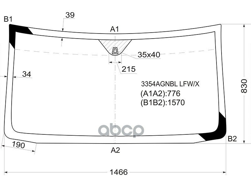 Стекло лобовое Fiat Doblo 01-16 XYG арт. 3354AGNBL LFW/X
