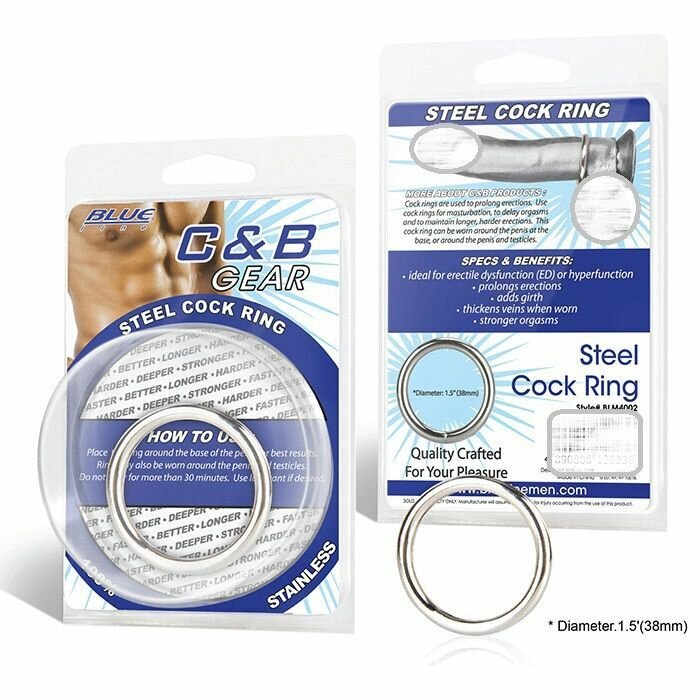 Стальное эрекционное кольцо STEEL COCK RING - 4.5 см. BlueLine