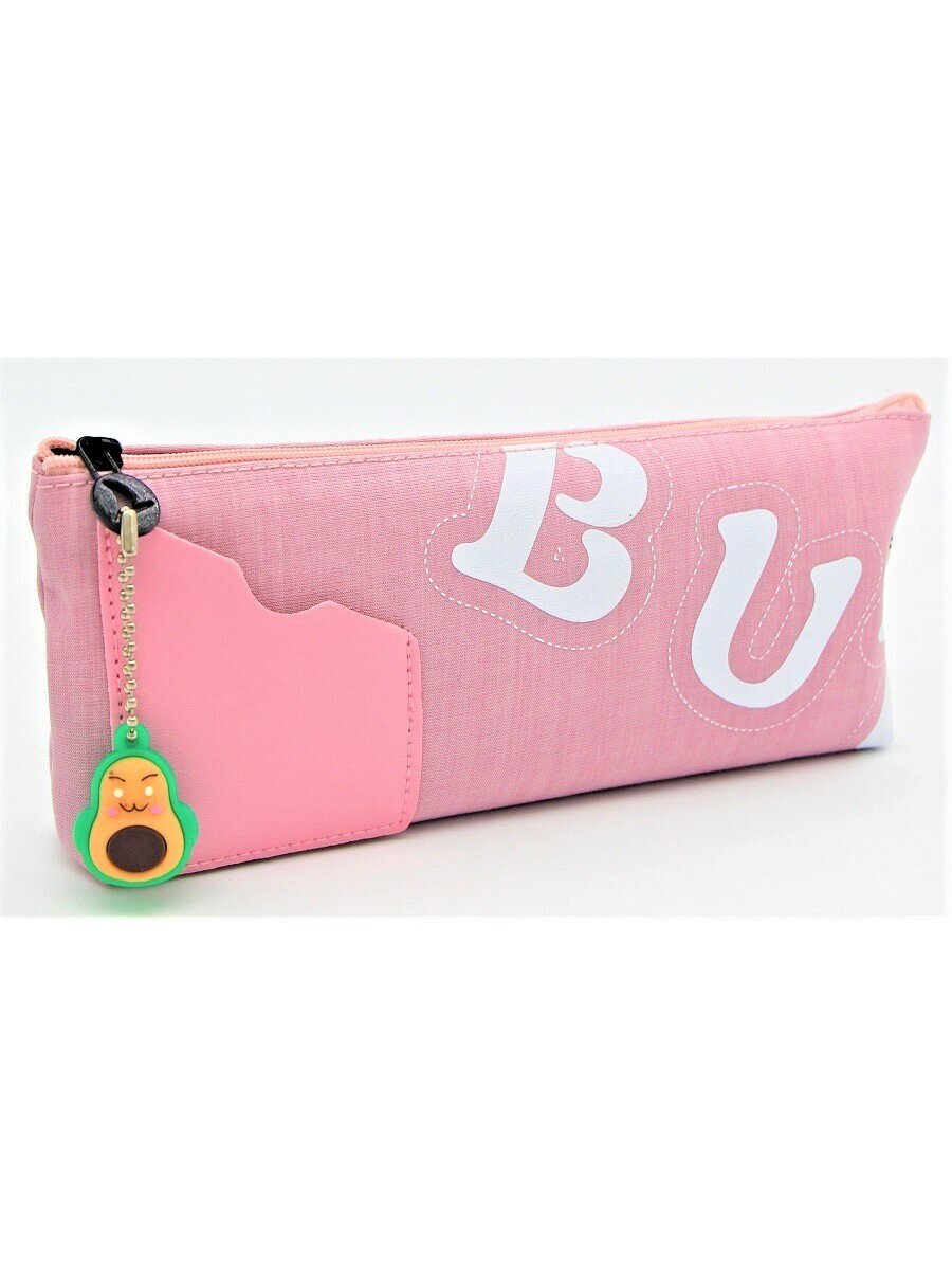Пенал "Подвеска авокадо" косметичка, текстиль, с мини-карманом, на молнии (Розовый)