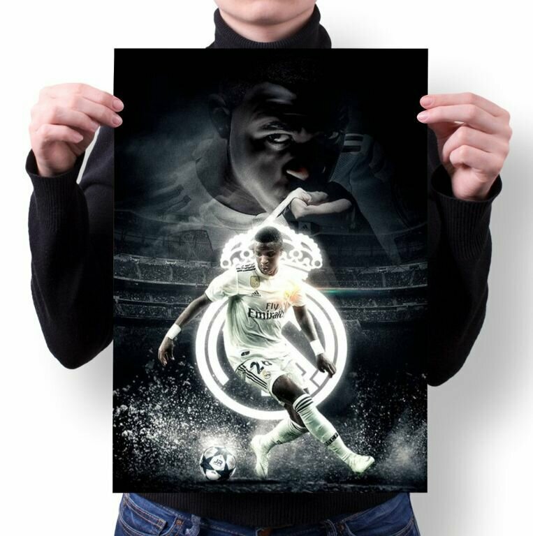 Плакат А3 принт Vinicius Junior, Винисиус Джуниор № 10