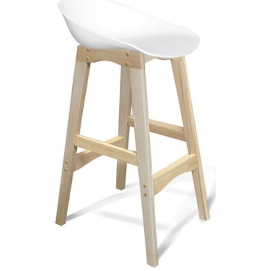 Стул барный Sheffilton SHT-ST19/S65 белый/прозрачный лак