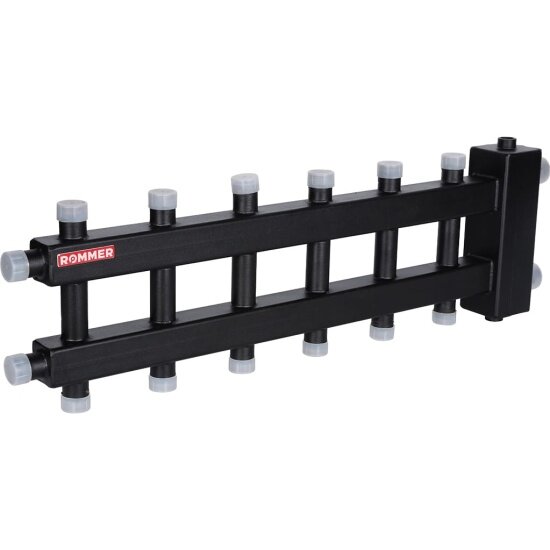 Коллектор Rommer с гидроразделителем на 3+3+1 контура до 60 кВт