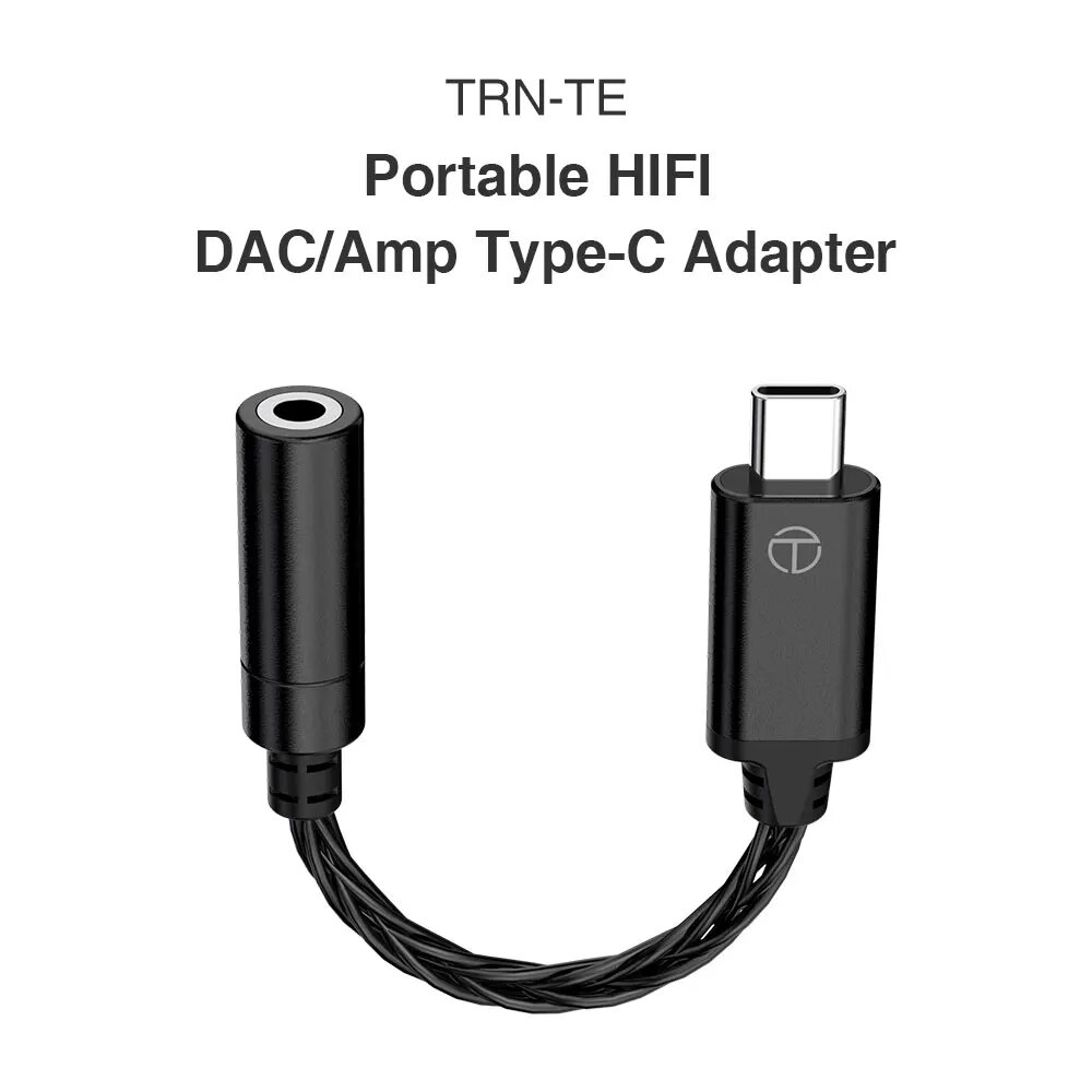 Адаптер TRN TE DAC AMP Type-C на аудиокабель 3,5 мм, чип усилителя для наушников, PCM 96 кГц для официального магазина TRN