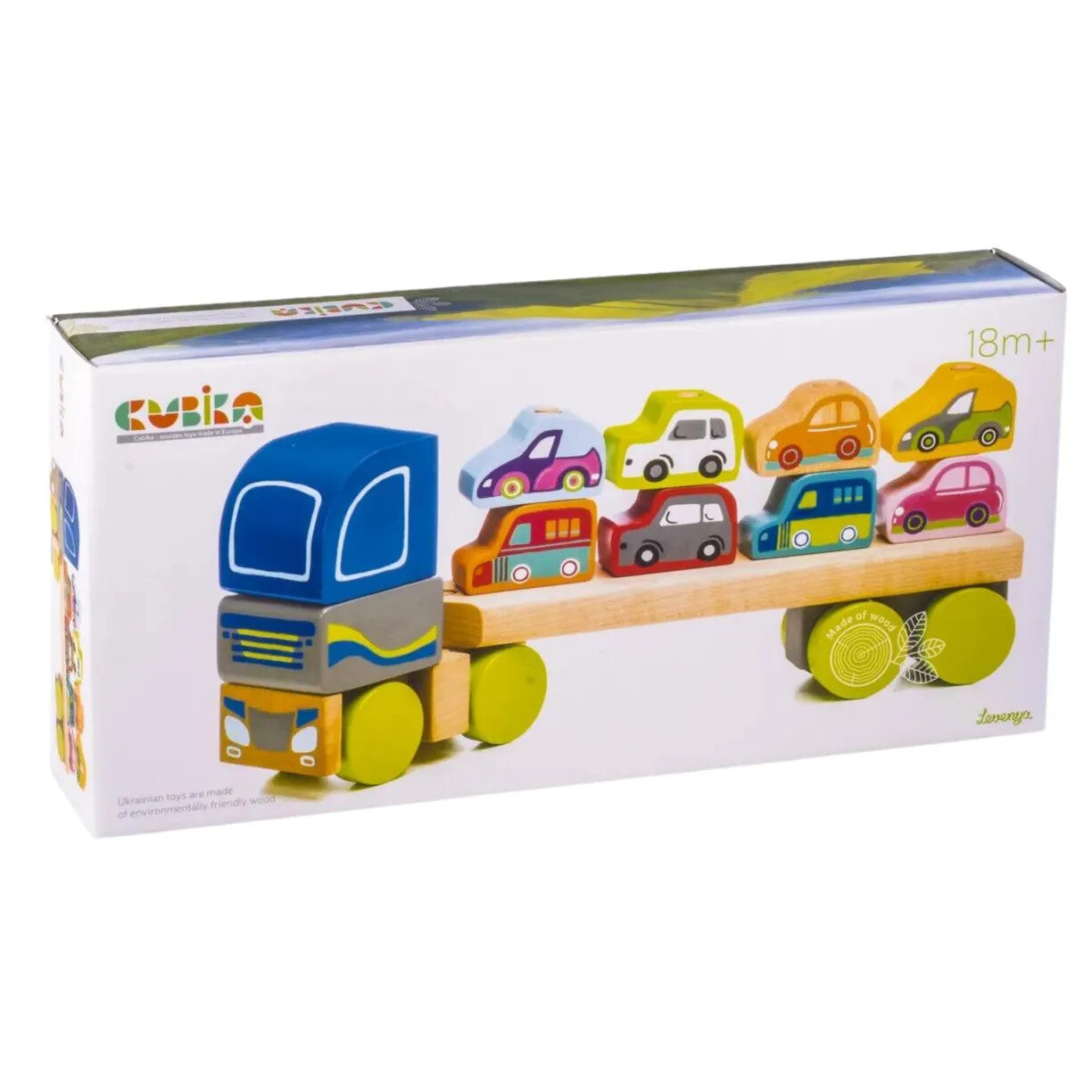 Деревянная игрушка "Грузовик с машинками"
