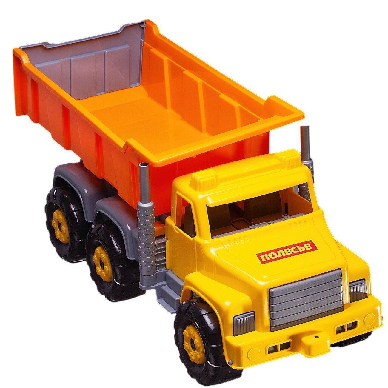 Машинка Полесье Cамосвал Супергигант серо-желто-оранжевый 81х32,5х33,5 см П-5113/серо-желто-оранжевый
