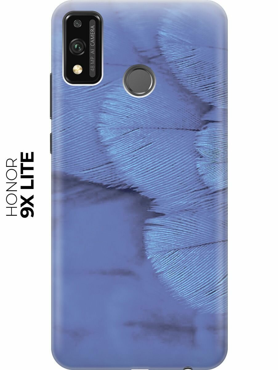 Силиконовый чехол Голубые перья на Honor 9X Lite / Хонор 9Х Лайт