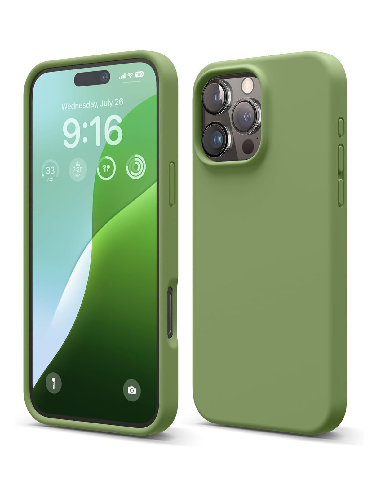 Elago для iPhone 16 Pro Max чехол Soft silicone (Liquid) Cedar Green