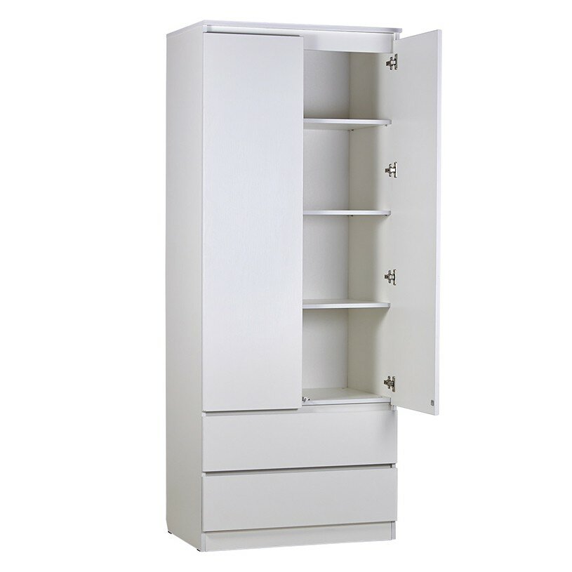 Шкаф двухсекционный Polini kids Simple 1910, с ящиками, белый