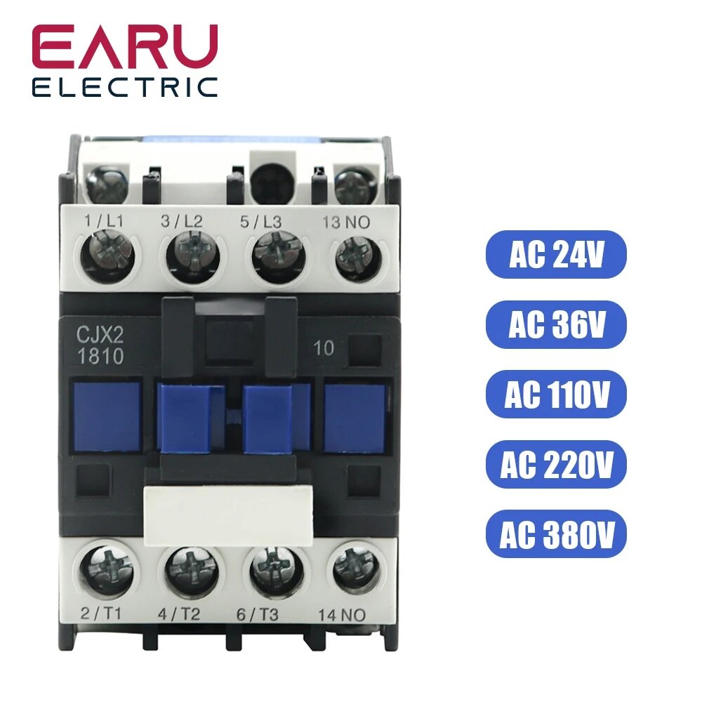 Контактор EARU CJX2-1810 18А 3-фазный 3P+1NO AC 220V