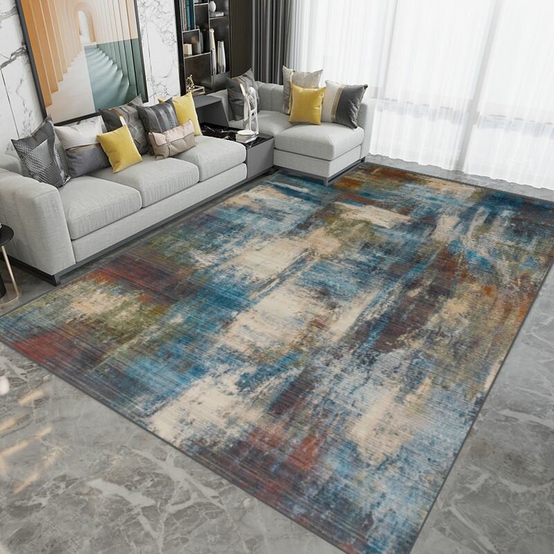 Моющийся ковер, простой стиль, чернила, абстрактный ковер для гостиной, спальни, офиса, кабинета