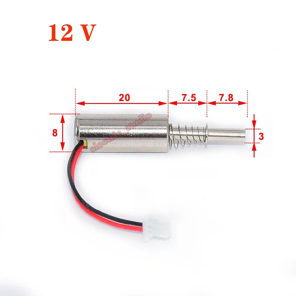 Миниатюрный электромагнитный соленоид 8 мм 12V