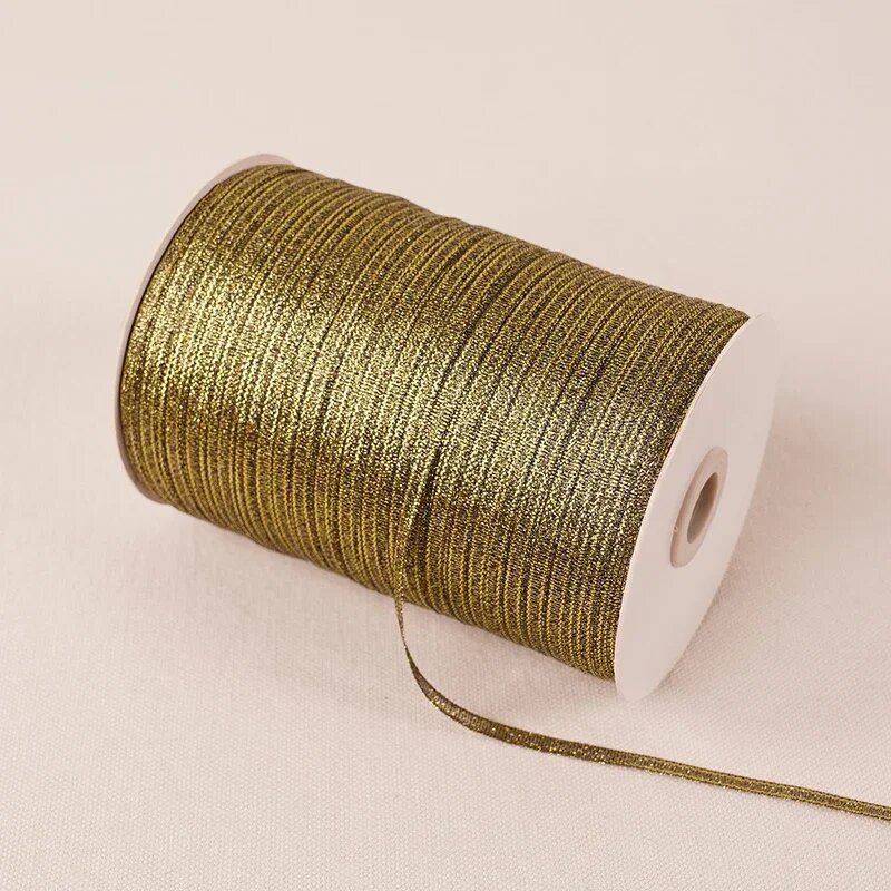 МерiLover золотая/серебристая блестящая лента 3 мм 10 м black golden