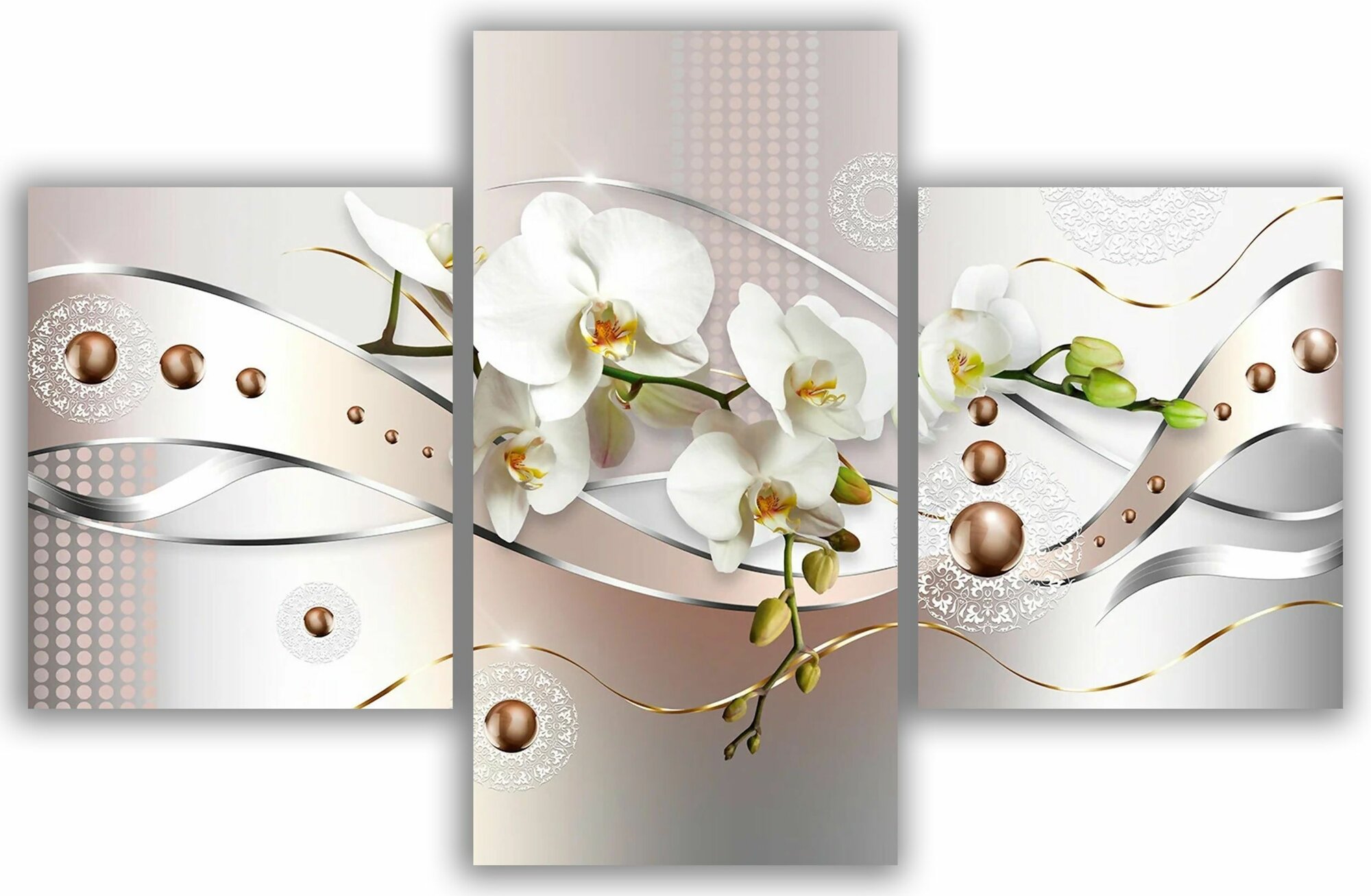 Картина модульная Орхидеи на ветке 120х80