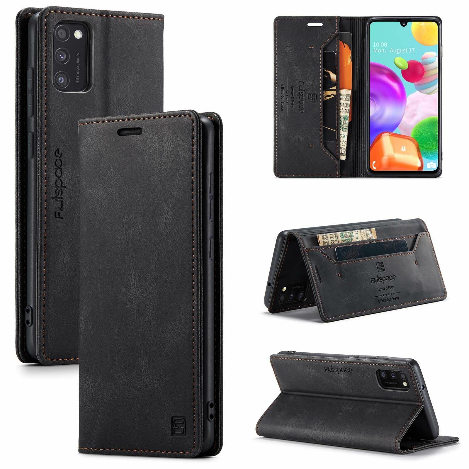 Для Samsung Galaxy A41 (Самсунг Галакси А41) книжка магнитная застежка, подставка, противоударная, RFID-блокировка, новинка, подарок