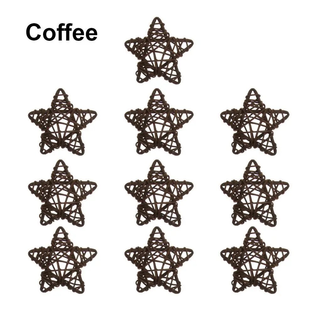 Ротанг звёзды-пентаграммы 10 шт. Коричневый, coffee